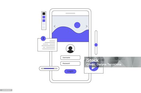 웹 및 앱 디자인 휴대폰용 웹 개발 웹 사이트의 웹 디자인 작업을 하는 개발자는 웹 페이지를 만듭니다 플랫 만화 벡터 일러스트 레이 션 아이콘 웹사이트를 위한 스타일리시한