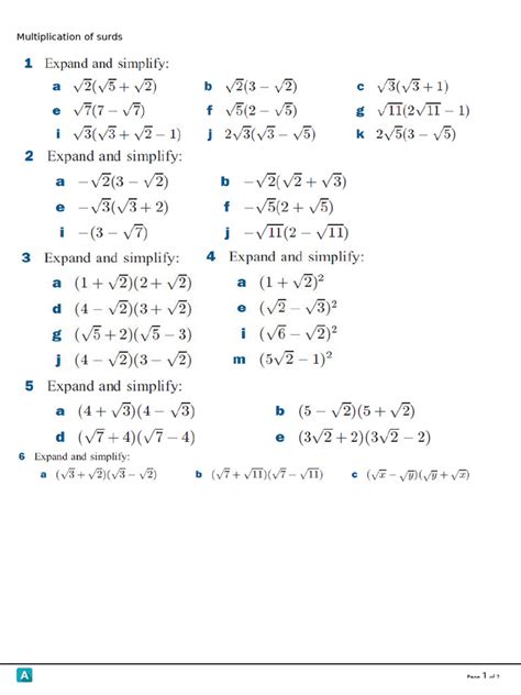Surds Multiplication Pdf