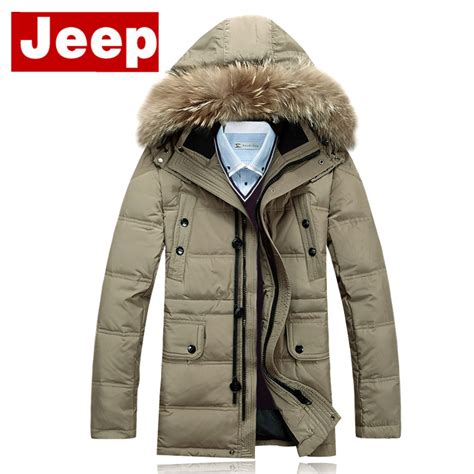 Afs Jeep战地吉普男士羽绒服100高绒中长款大毛领加厚 正品男装大集会