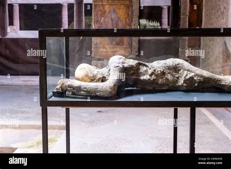 Petrified Human Body In The Villa Of The Mysteries In The