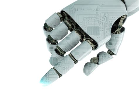 손가락과 집게 손가락이 스톡 사진을 가리키는 로봇 팔의 3d 렌더링 3차원 형태에 대한 스톡 사진 및 기타 이미지 3차원