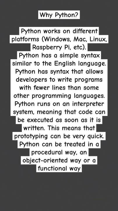 Why Python Youtube