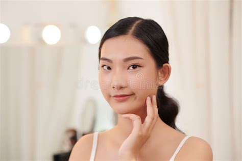Happy Pretty Woman Enjoy Healthy Soft Moisturized Hydrated Skin Facial