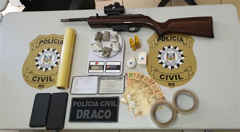 Homem é Preso Por Tráfico De Drogas E Porte Ilegal De Arma De Fogo Em