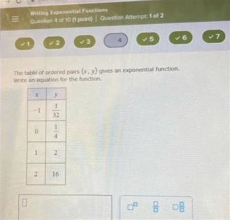 solved writing exponential functions question 4 of 10 1