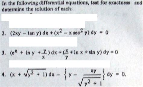 Solved In The Following Differential Equations Test For
