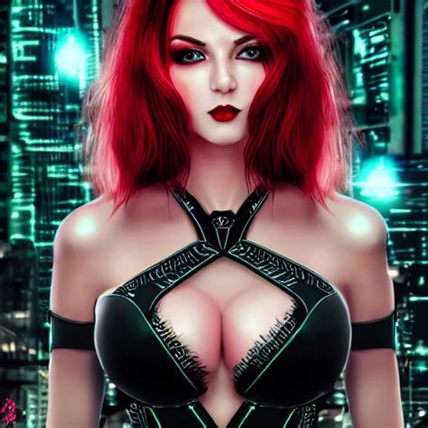 Attractive Young Busty Woman Perfect Eyes Gorgeous Face Intricate