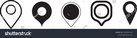 Pointer Map Vector Isolated Collection Solid Stock Vector Royalty Free