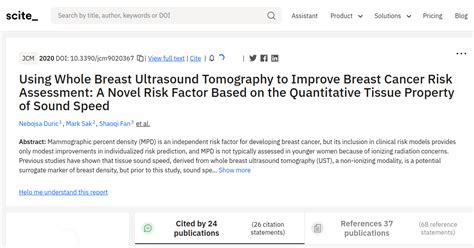 Using Whole Breast Ultrasound Tomography To Improve Breast Cancer Risk