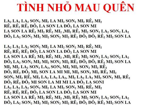 Cảm âm Tình Nhỏ Mau Quên CẢM ÂM VIỆT