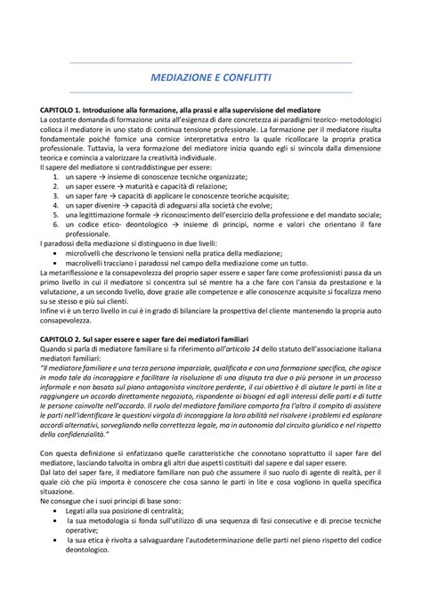 Mediazione E Conflitti Schemi E Mappe Concettuali Di Psicologia