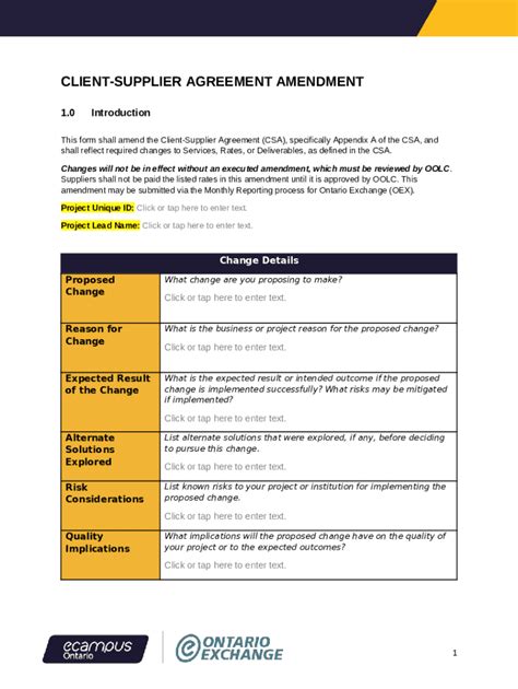 Csa Amendment Doc Template Pdffiller