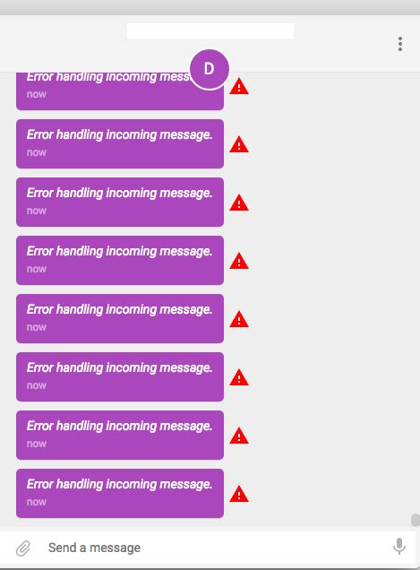 Error Handling Incoming Message Fromto My Own Contact Wo Sending