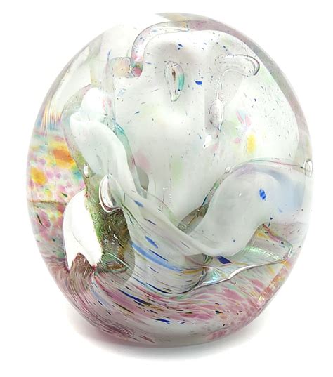 Vintage Robert Held Art Glass Signed Large Egg Shaped Paperweight