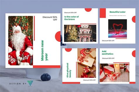 Template Instagram Maroon New Year Graphic By 57creative · Creative