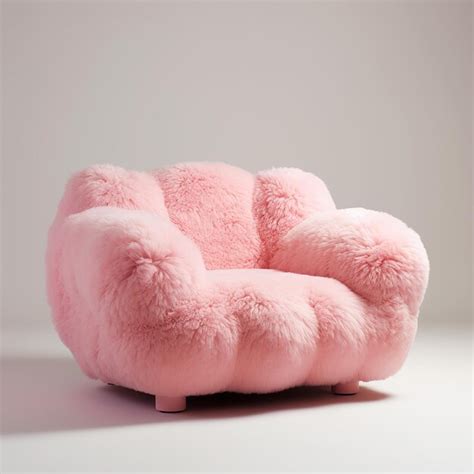 Premium Photo Fluffy Single Sofa On White Background