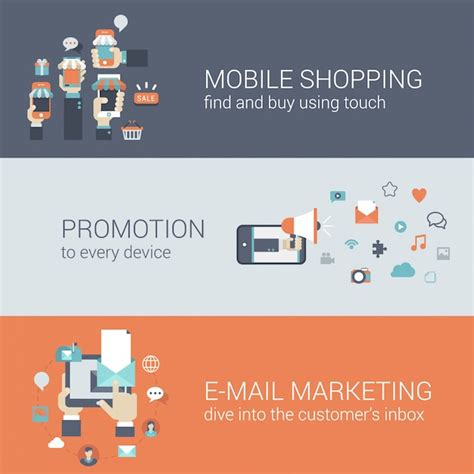 Concept Dinfographie De Promotion De Commerce électronique Mobile De