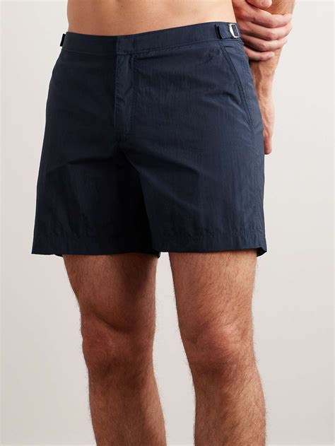 Incotex Straight Leg Mid Length Logo Appliquéd Swim Shorts For Men Mr