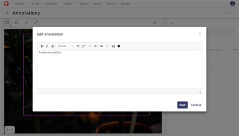 annotations menu sitecore documentation