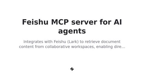 Feishu Mcp Server For Ai Agents