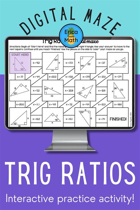 Right Triangle Trig Ratios Digital Activity Maze Digital Activities Right Triangle Love Math