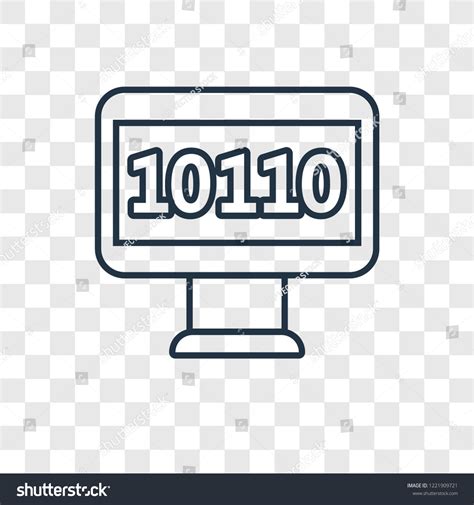 Binary Code Concept Vector Linear Icon Stock Vector Royalty Free