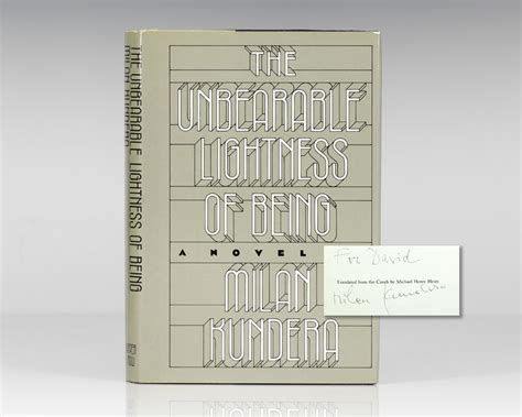 The Unbearable Lightness Of Being Milan Kundera First Edition Signed