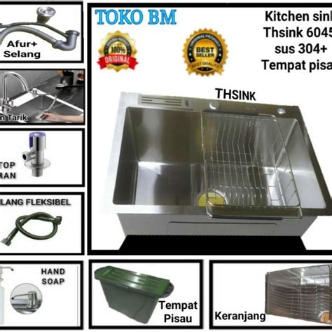 Promo Kitchen Sink 6045 Merk Thsink Bak Cuci Piring Stenlis Sus 304 Diskon 33 Di Seller Wijaya