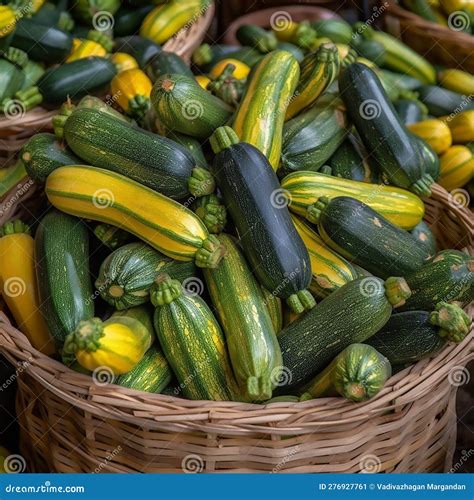Filas De Abobrinhas Verdes E Amarelas Dispostas De Forma Limpa Num