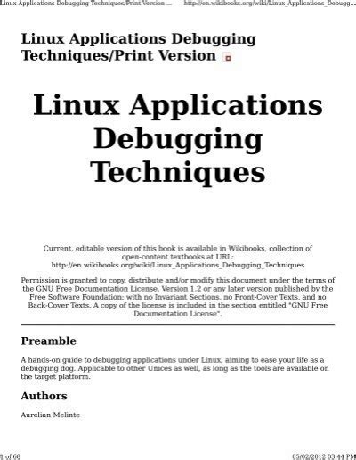 Linux Applications Debugging Techniques