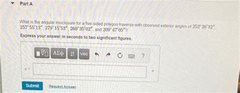 Solved Part A What Is The Angular Misclosure For A