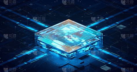 赛博朋克ai的3d渲染。电路板。技术背景。中央计算机处理器cpu和gpu的概念。数字芯片主板。技术科