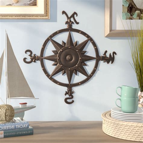 20 Inspirations Compass Metal Wall Décor By Beachcrest Home