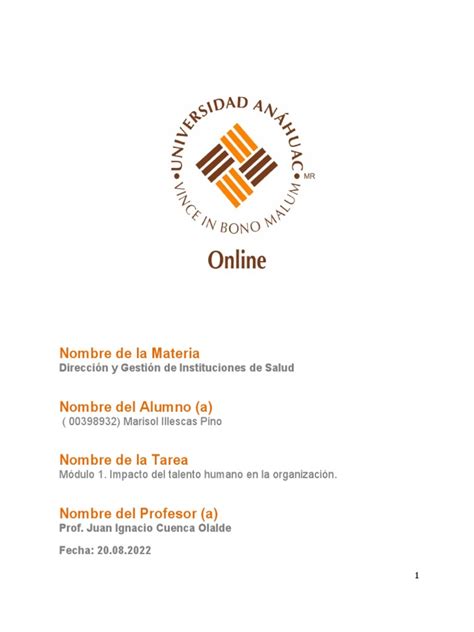 Gestión Del Capital Humano Tarea 1 Pdf Gestión De Recursos Humanos