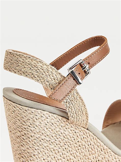 Sandaal Met Hoge Sleehak En Geweven Band Beige Tommy Hilfiger