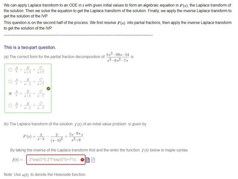 Solved I Require The Worked Solution For Just Question Part Chegg Com