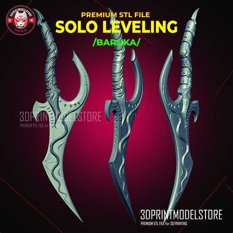 Baruka Dagger Solo Leveling Cosplay Weapon Premium STL Files 3D Model