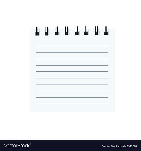 Lines Spiral Notepad Royalty Free Vector Image