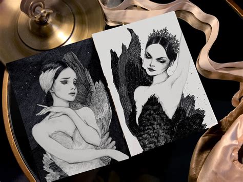 Odette White Swan Swan Lake Mini Ballet Illustrated Art Print Etsy