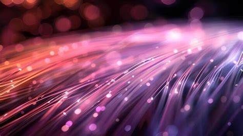 Illuminated Data Cables Transmitting Information On Dark Abstract