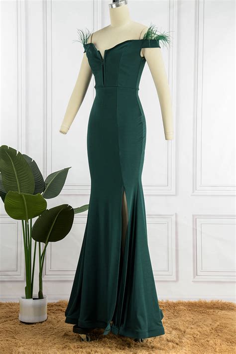 Wholesale Purple Sexy Solid Patchwork Feathers V Neck Evening Dress