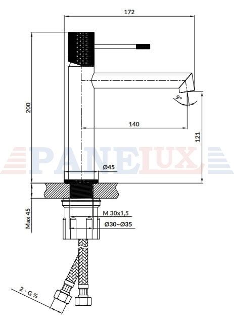 CERSANIT BATERIA UMYWALKOWA SZTORCOWA ZEN CZARNA Cersanit F H U PANELUX