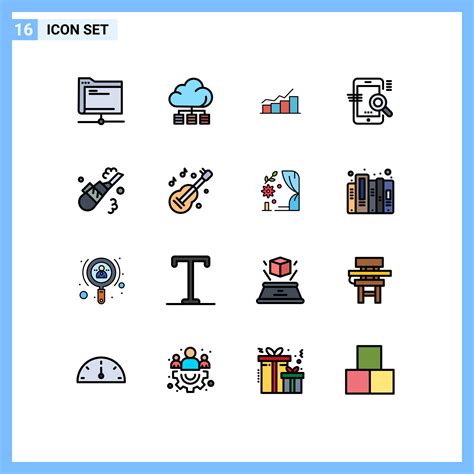 Set Of 16 Modern UI Icons Symbols Signs For Optimize Search Technology