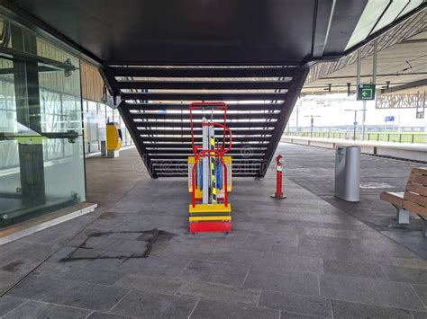 Access Ramp For Wheelchairs For Disabled People At A Train Station