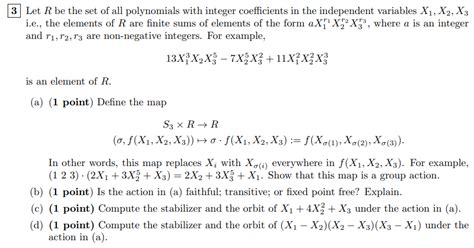 Solved 3 Let R Be The Set Of All Polynomials With Integer