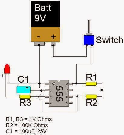 LED Flasher Circuit Using Timer IC Elec Eng World