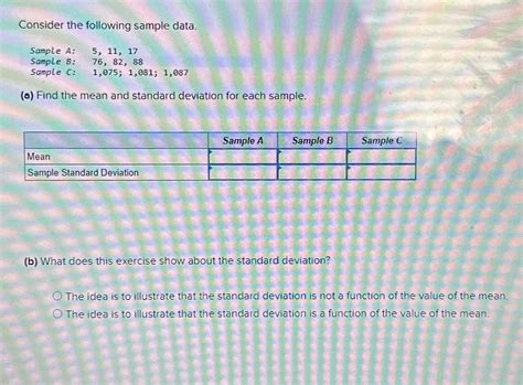 Solved Consider The Following Sample Datasample A