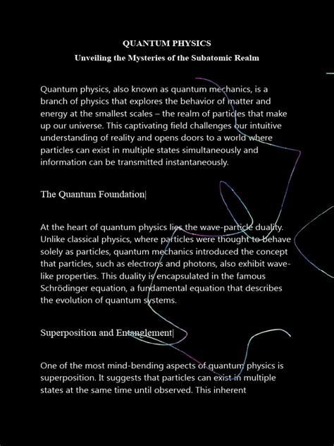 Quantum Physics Unveiling The Mysteries Of The Subatomic Realm Pdf