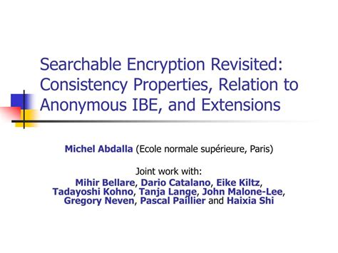 Ppt Searchable Encryption Revisited Consistency Properties Relation