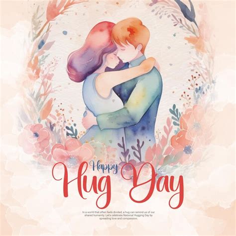 Premium Psd National Hugging Day 21 January Celebration Social Media